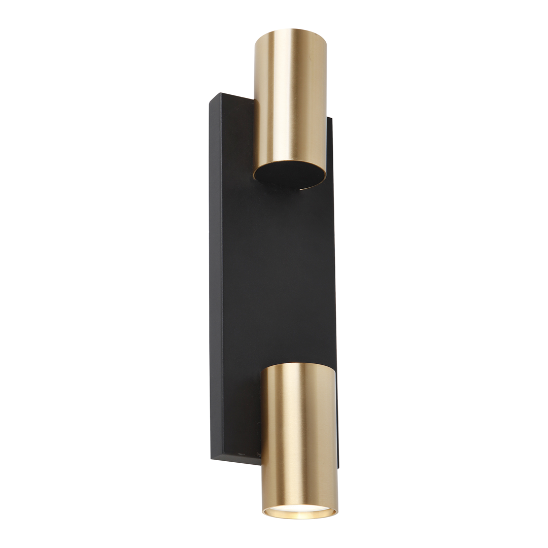 Black And Gold Up Lighting Lucide Xio LED Up & Down Wall Light Black
