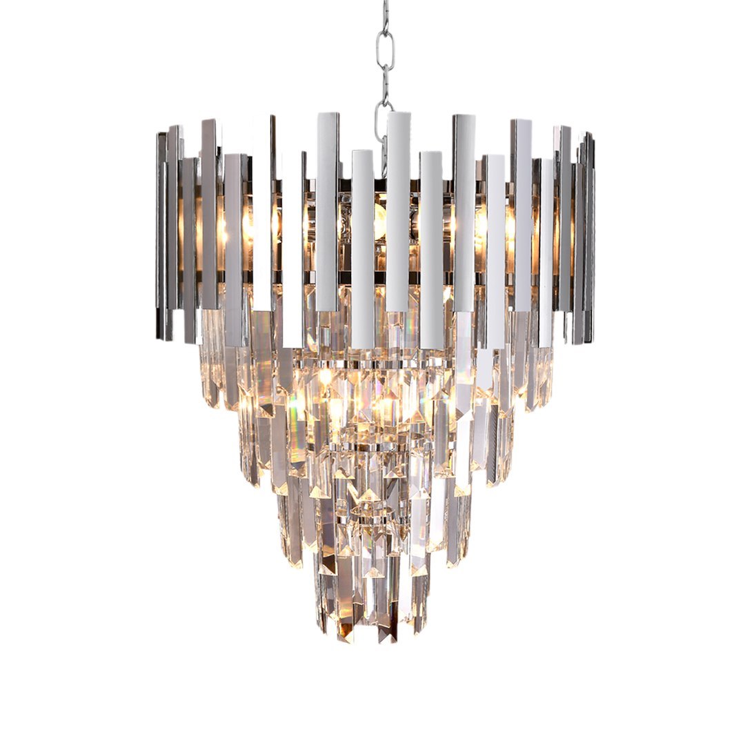 Silver Hanging Crystal Chandelier Ceiling Light – The Lighting Vault