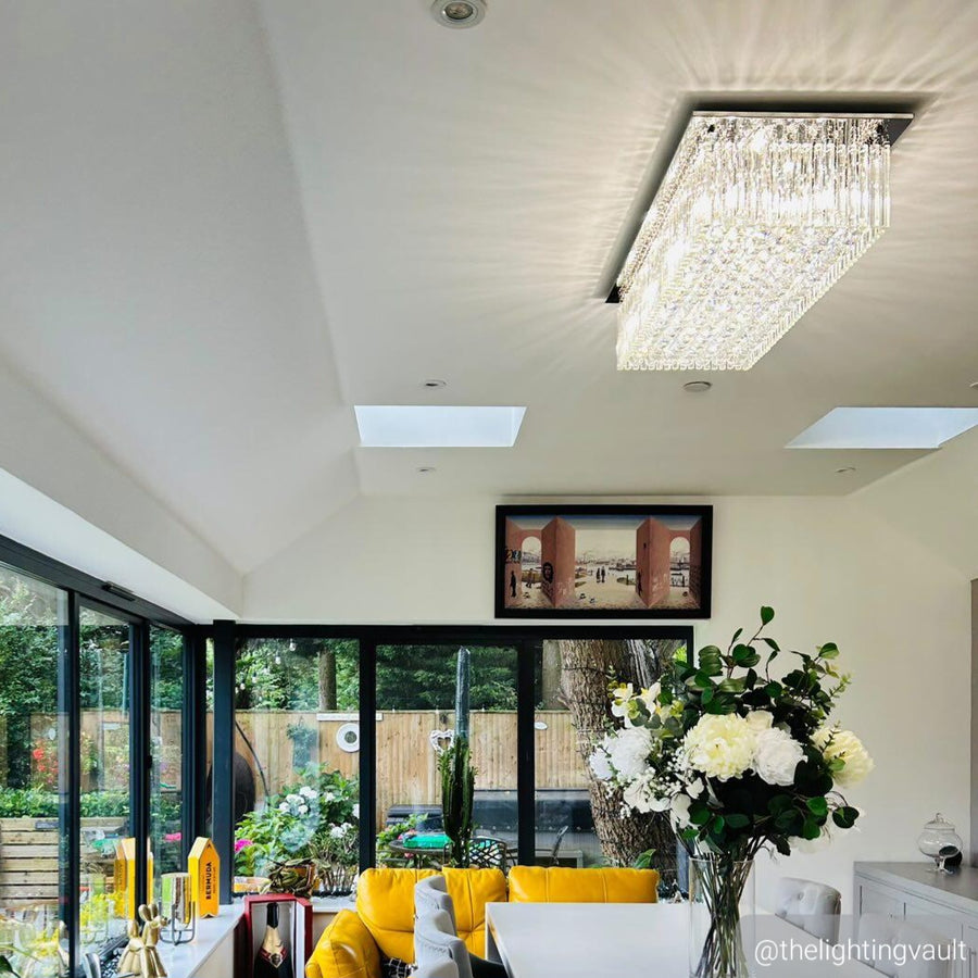 Ballina Large Rectangular Silver Crystal Dressing Room Light – The ...