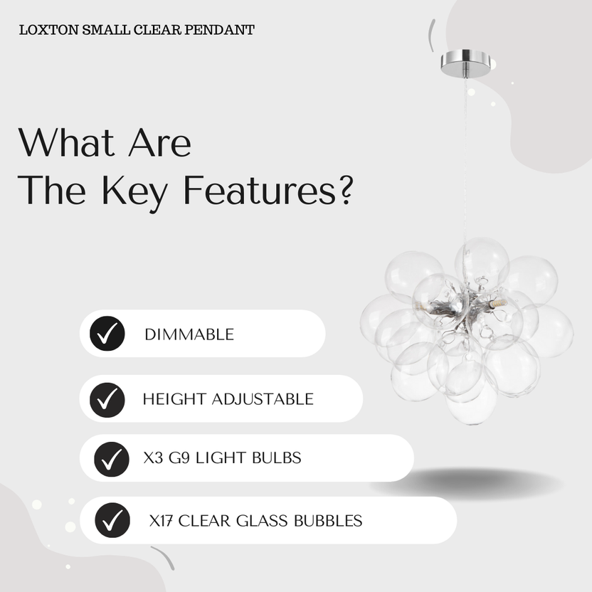 Loxton Clear Bubble Glass Pendant Light | 2 Sizes – The Lighting Vault