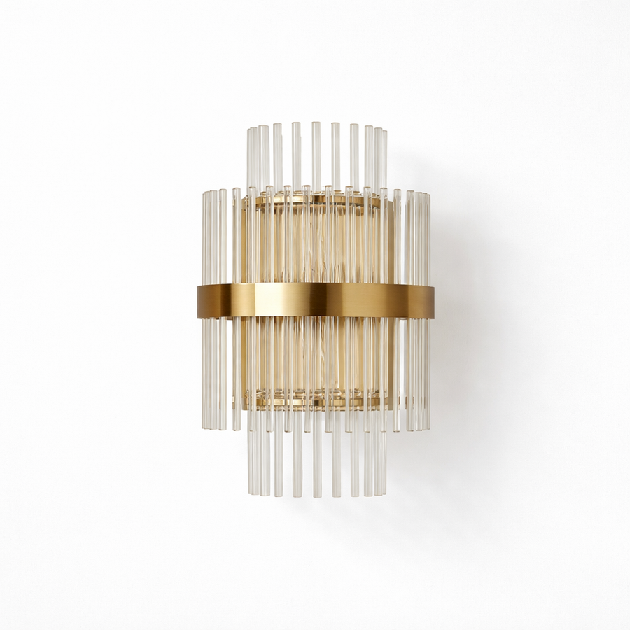 Euston Gold Glass Rod Wall Light | Luxury Wall Sconce – The Lighting Vault