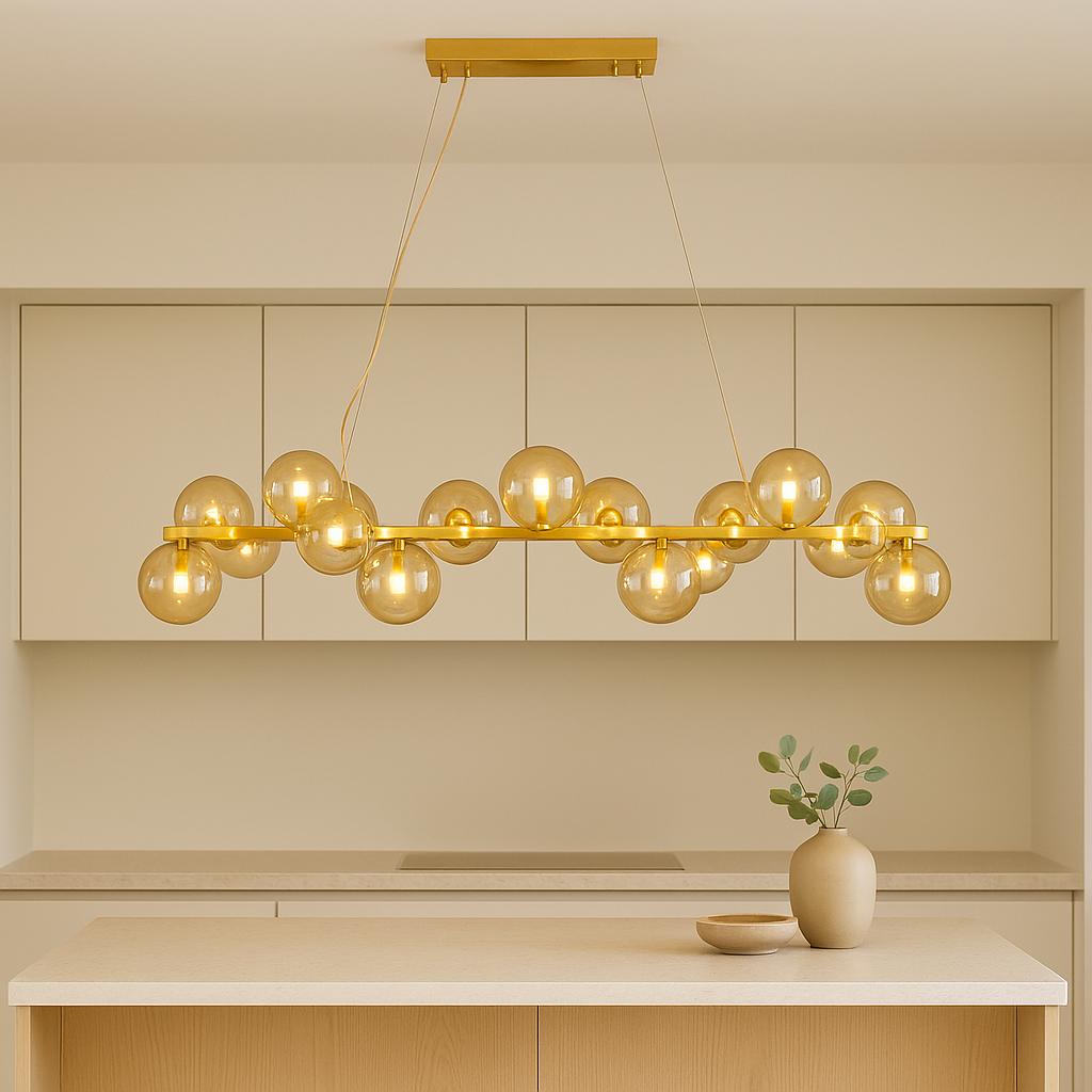 Melbourne Gold Pendant Bar Light – Amber, White or Smoked Glass | The ...