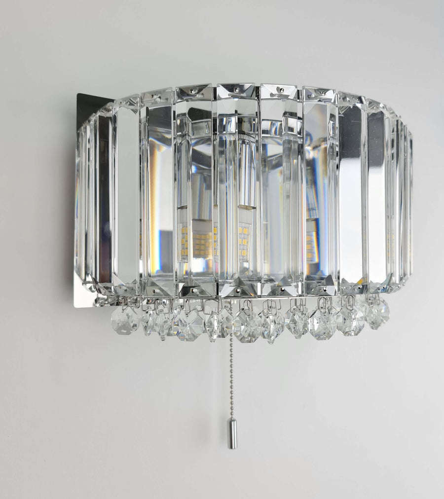 Salzburg Large Curved Modern Crystal Wall Light – The Lighting Vault