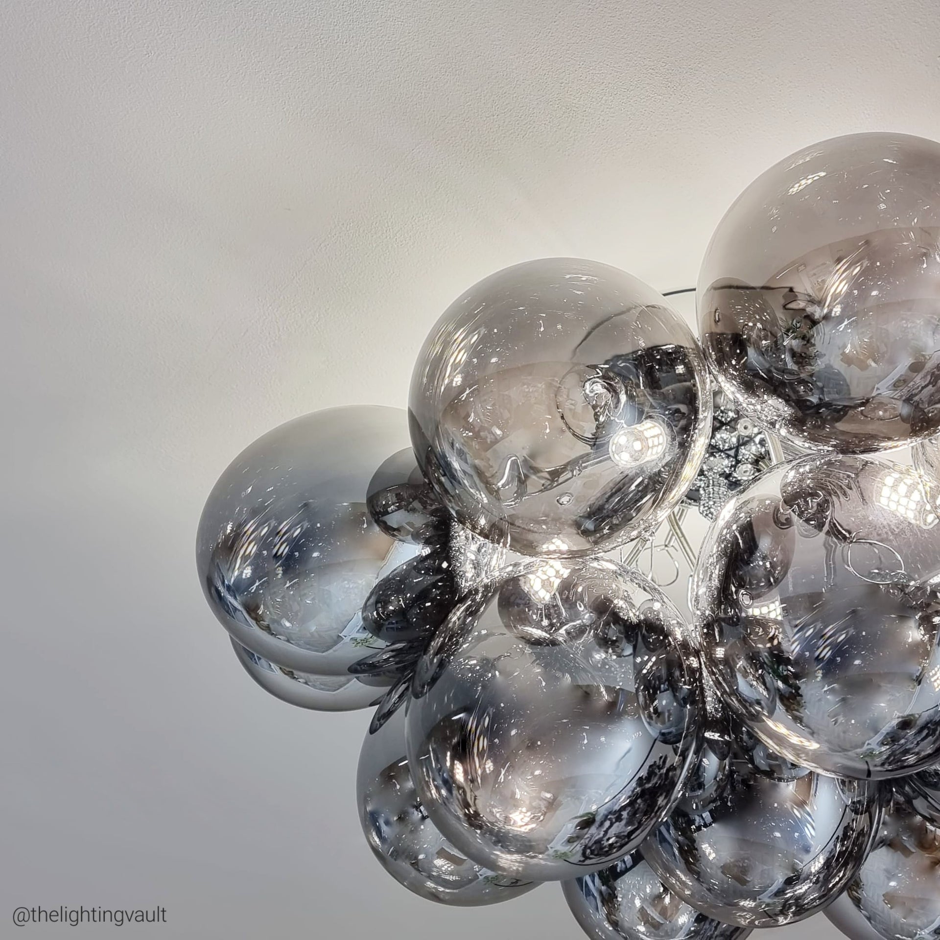 Loxton Large Flush Black Bubble Glass Low Ceiling Light – The Lighting ...